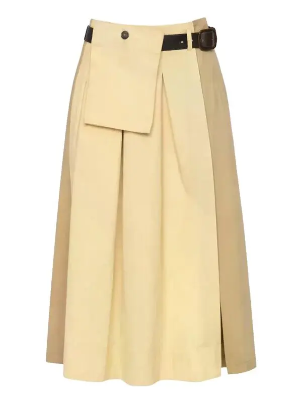 Sea Andrea Pleated Belted Skirt - Neutrals