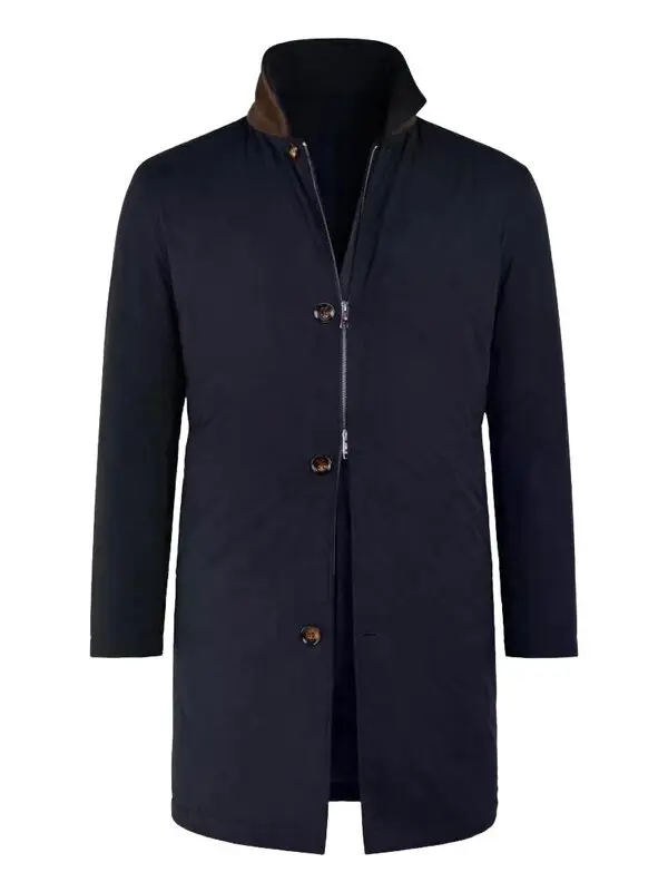 Kiton Zip-up Overcoat - Blue