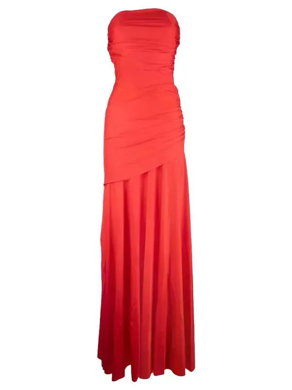 Chiara Boni La Petite Robe Dilara Gathe Strapless Maxi Dress - Red