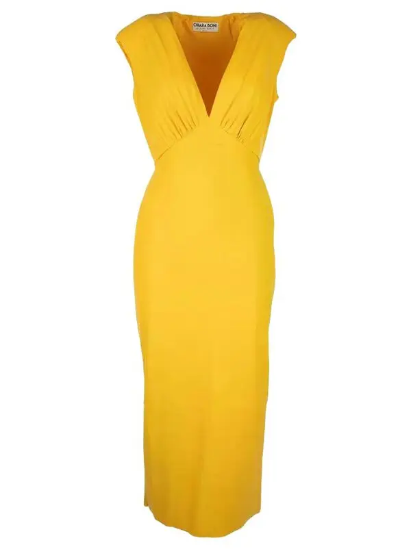 Chiara Boni La Petite Robe Maki V-neck Midi Dress - Yellow