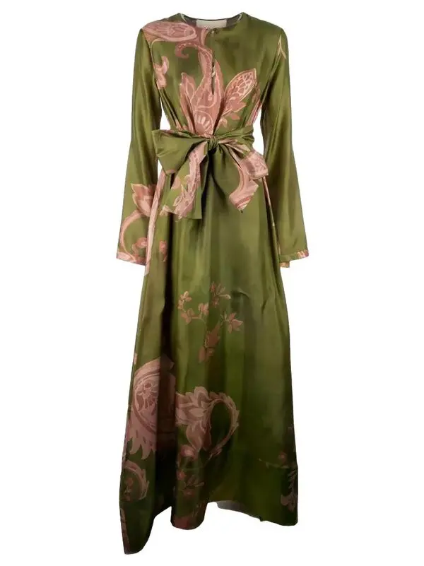 CO.GO Tie-waist Floral Dress - Green