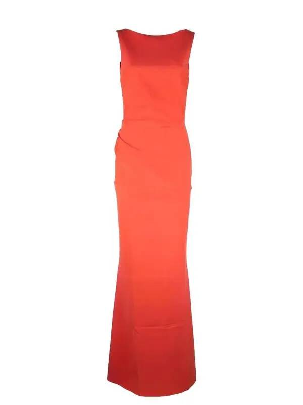 Chiara Boni La Petite Robe Ajour Draped Sleeveless Dress - Orange