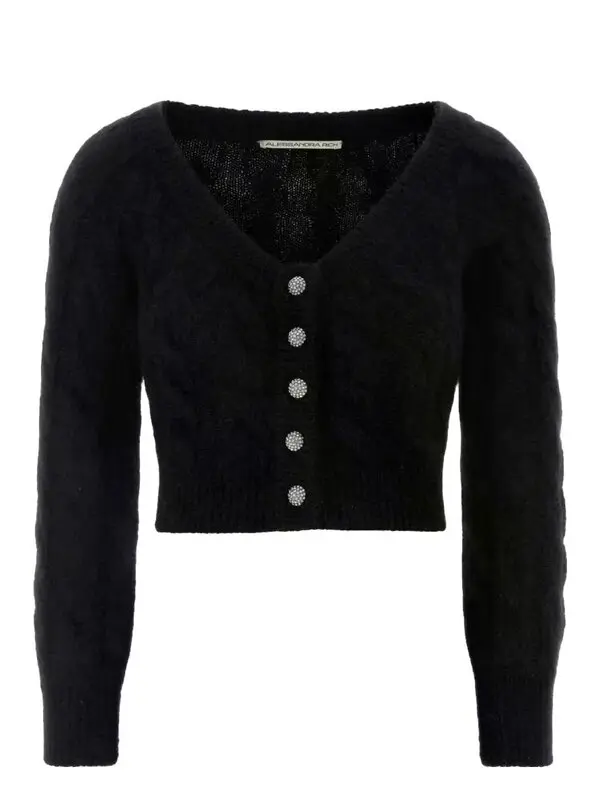 Alessandra Rich Knitted Cardigan - Black