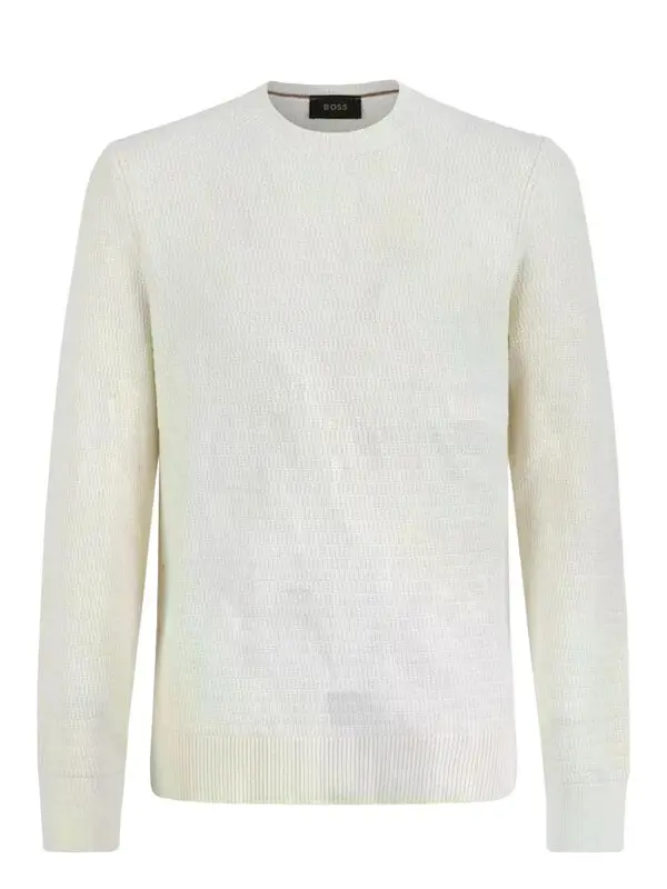 BOSS Textured Crewneck Sweater - Neutrals