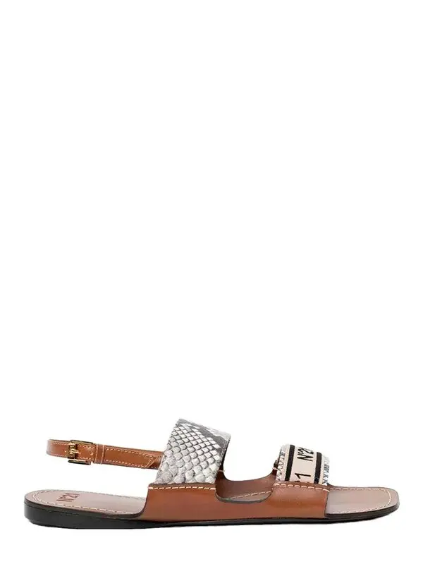 N°21 Snakeskin-effect Strap Sandals - Grey