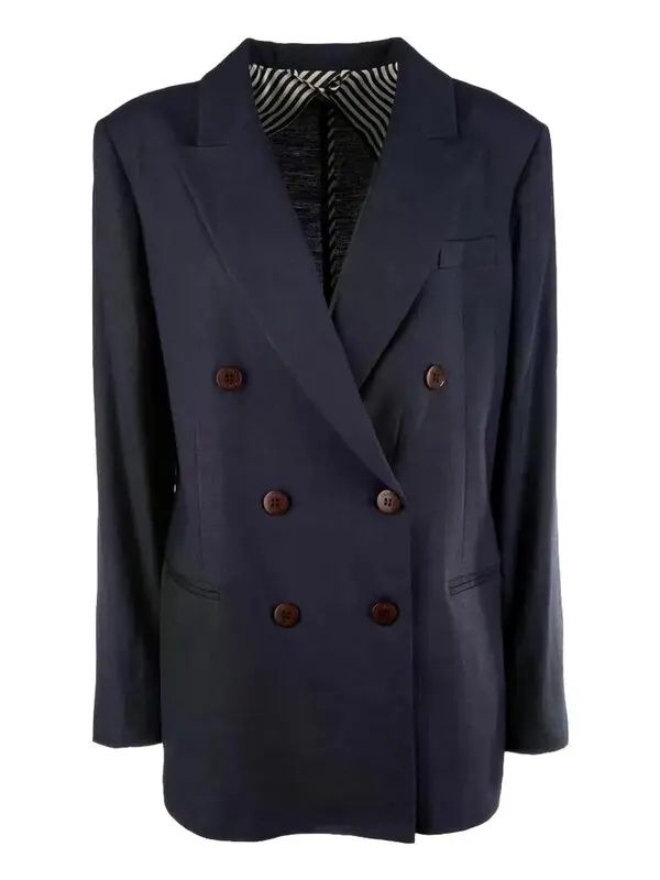VITOVI Button Double-breasted Blazer - Blue
