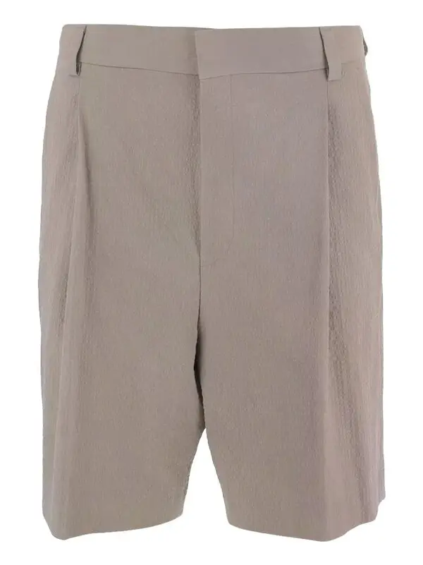 BOSS Pressed Pleated Cotton Shorts - Neutrals