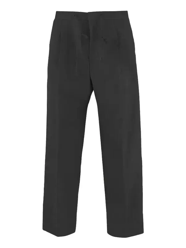 BOSS Drawstring Pleated Trousers - Black