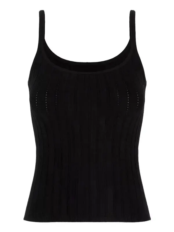 Iceberg Ribbed Tank Top - Black