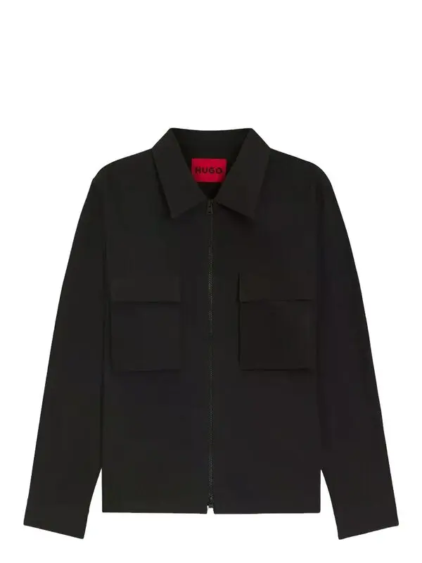 BOSS Patch Pockets Cotton Shirt - Black