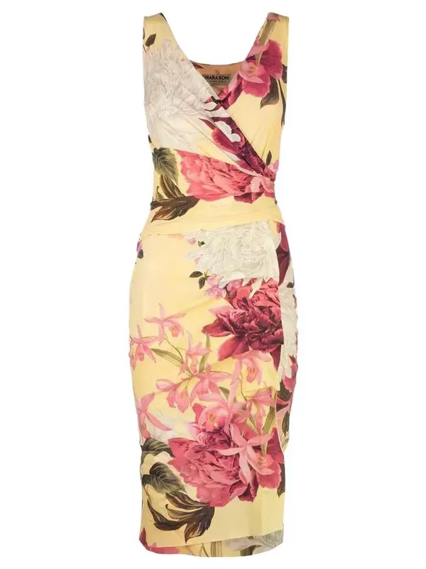 Chiara Boni La Petite Robe Isoshi Floral Midi Dress - Yellow