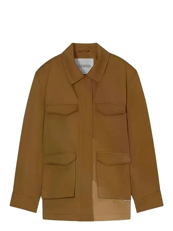Closed Flap-pocket Jacket - Brown