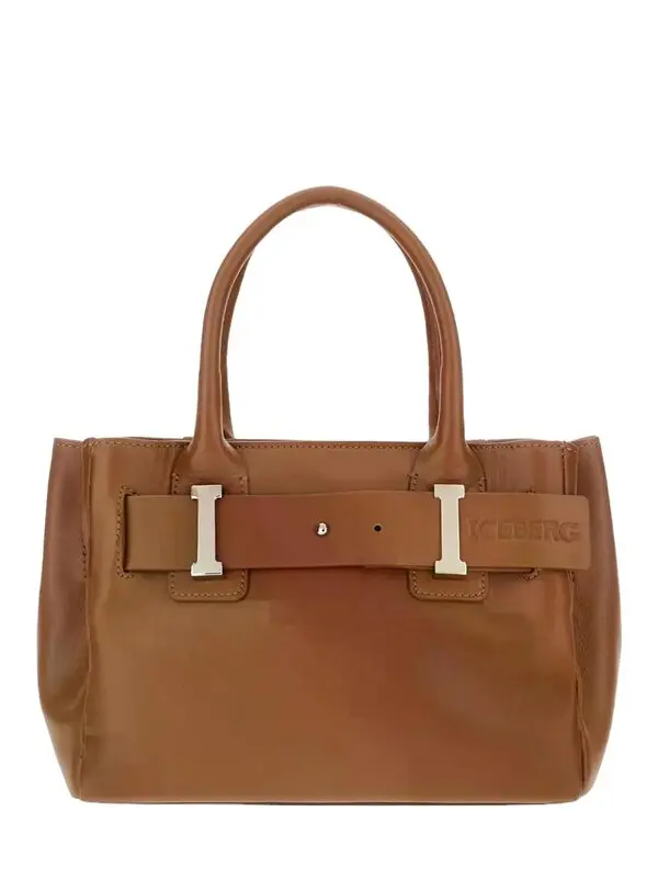 Iceberg Logo-detail Leather Handbag - Brown