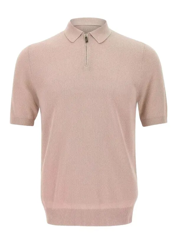 Eleventy Half-zip Polo Shirt - Neutrals
