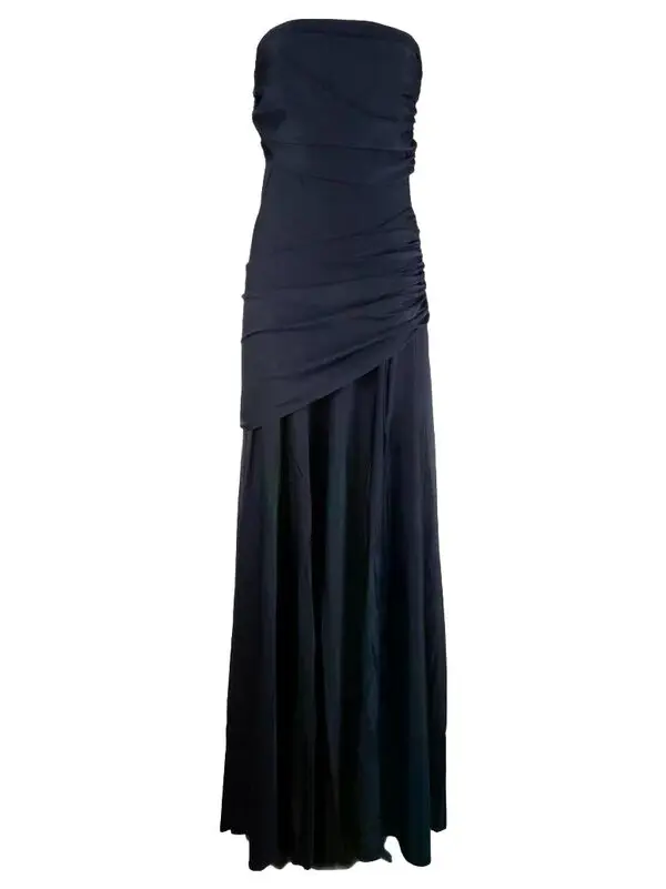 Chiara Boni La Petite Robe Dilara Ruched Strapless Maxi Dress - Blue