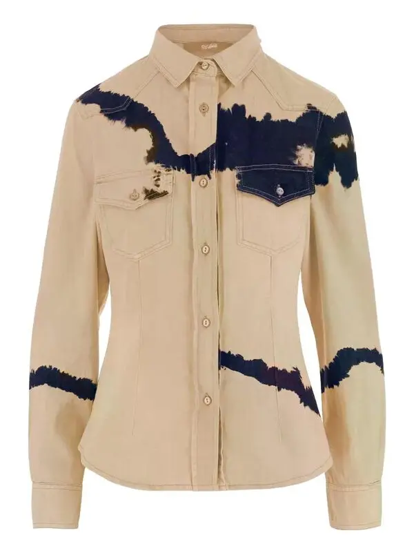 DON'T @ ME Tie-dye Pocket Shirt - Neutrals