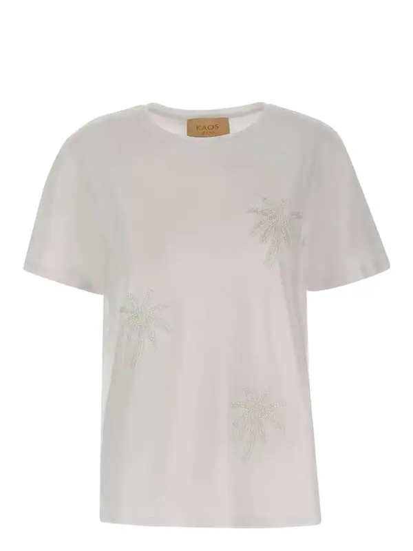 KAOS Sequin-embellished Palm-tree T-shirt - White