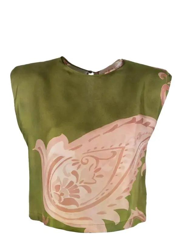 CO.GO Round-neck Blouse - Green