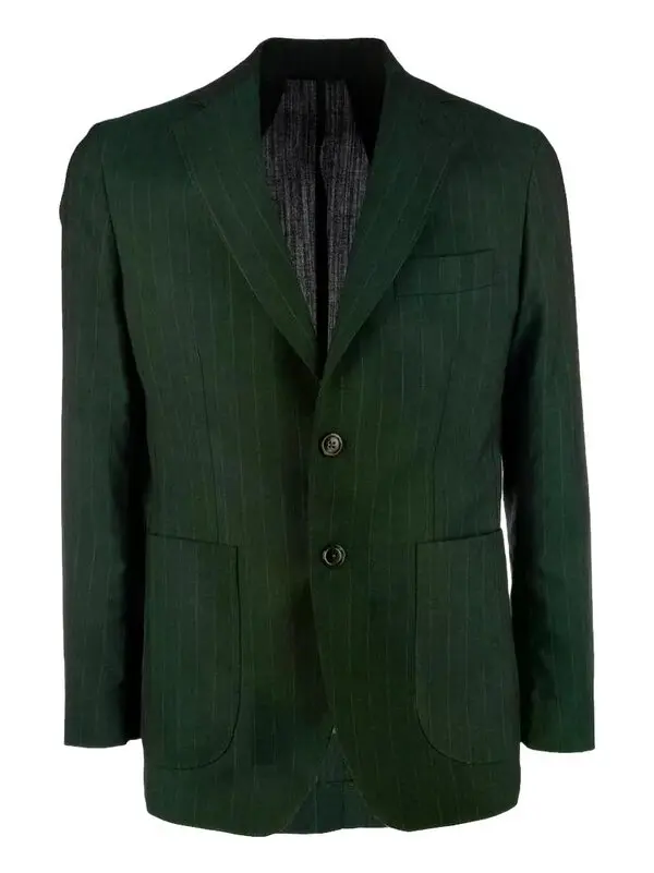 COLAMARINO Pinstripe Pocket Blazer - Green
