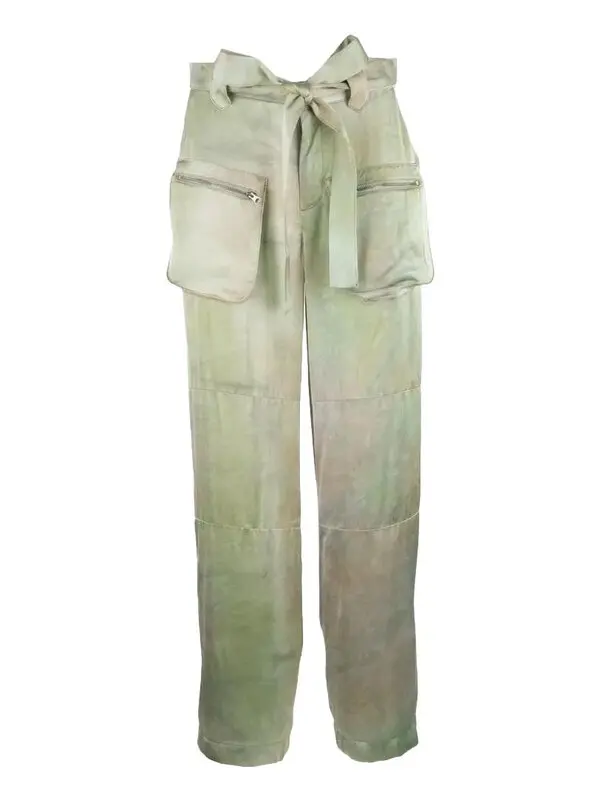 LES FILLES D'EVA High-waisted Trousers With Zip Pockets - Green