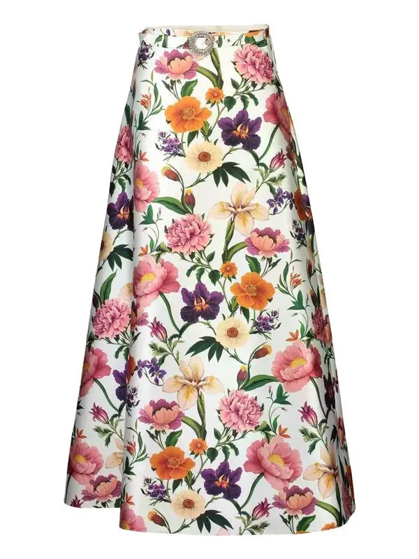 Borgo De Nor Bellamy Floral-print Maxi Skirt - White