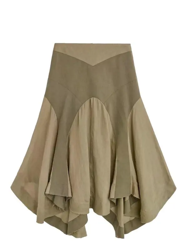 Our Legacy Asymmetric Panelled Skirt - Green