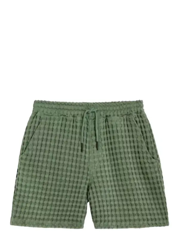 OAS Company Waffle Porto Textured Drawstring Shorts - Green