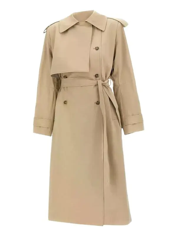 HERSKIND Fernandes Double-breasted Belted Coat - Neutrals