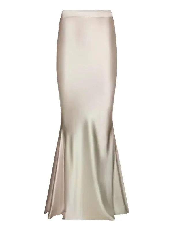 ALEXIA & ANTONIA Bias-cut Silk Maxi Skirt - Neutrals