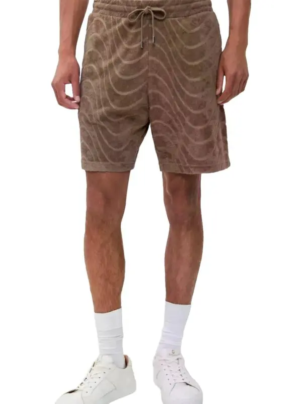Frescobol Carioca Wave-pattern Shorts - Brown