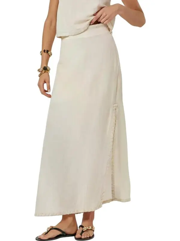 SCARLETT POPPIES Lennie Side-slit Maxi Skirt - Neutrals