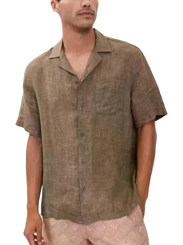Frescobol Carioca Angelo Pocket Short-sleeve Shirt - Brown