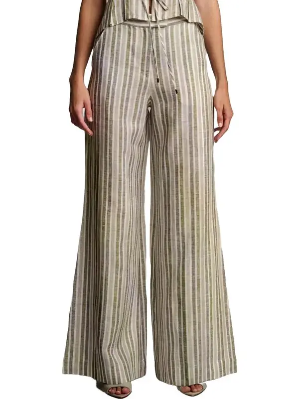 HEVRON Striped Capri Trousers - Neutrals