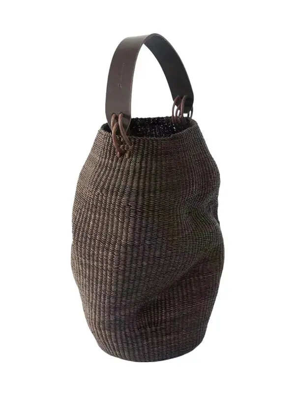 INES BRESSAND Pot Froissé Bucket Bag With Leather Handle - Brown