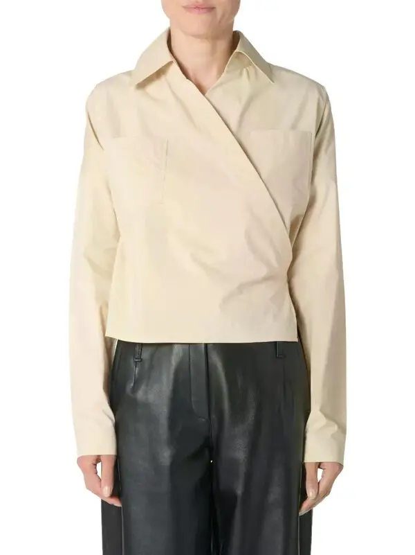 IRO PARIS Pocket Wrap Shirt - Neutrals