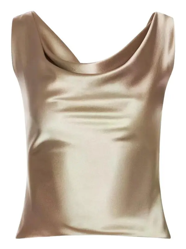 ALEXIA & ANTONIA Cowl-neck Blouse - Neutrals