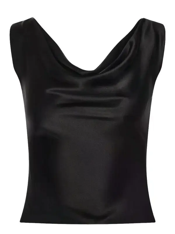 ALEXIA & ANTONIA Cowl-neck Blouse - Black