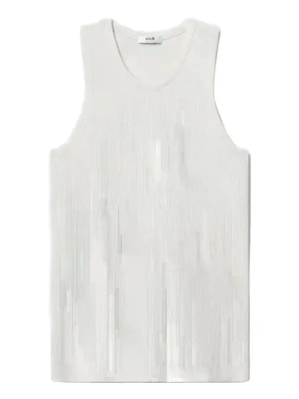 AGOLDE Viggo Ribbed Tank Top - Neutrals