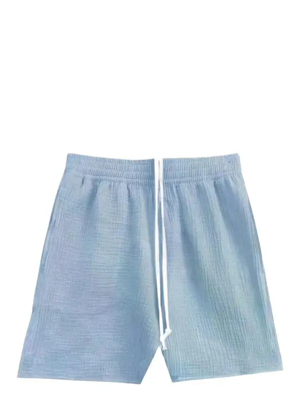 TRIBE AND TRUE Textured Drawstring Shorts - Blue