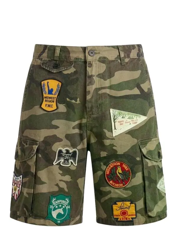 FOUND Patchwork Cargo Shorts - Green
