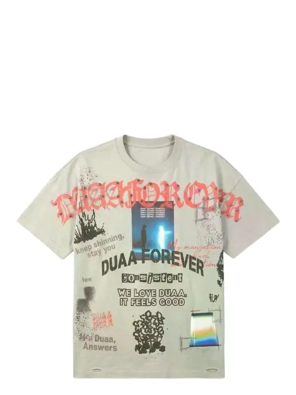 DUAA Rhinestone Graphic T-shirt - Neutrals