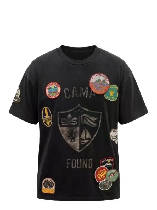 FOUND Embroidered Patches Camp T-shirt - Black