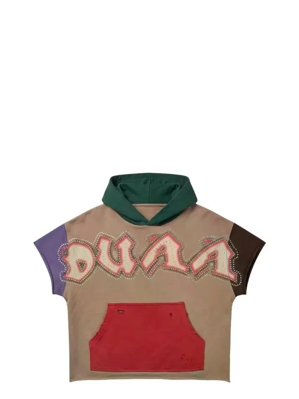 DUAA Crystal Embellished Sleeveless Hoodie - Neutrals