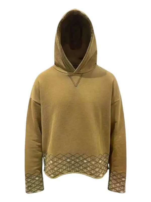 FOUND Embroidered Border Hoodie - Neutrals