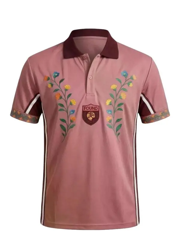 FOUND Floral Polo Shirt - Pink