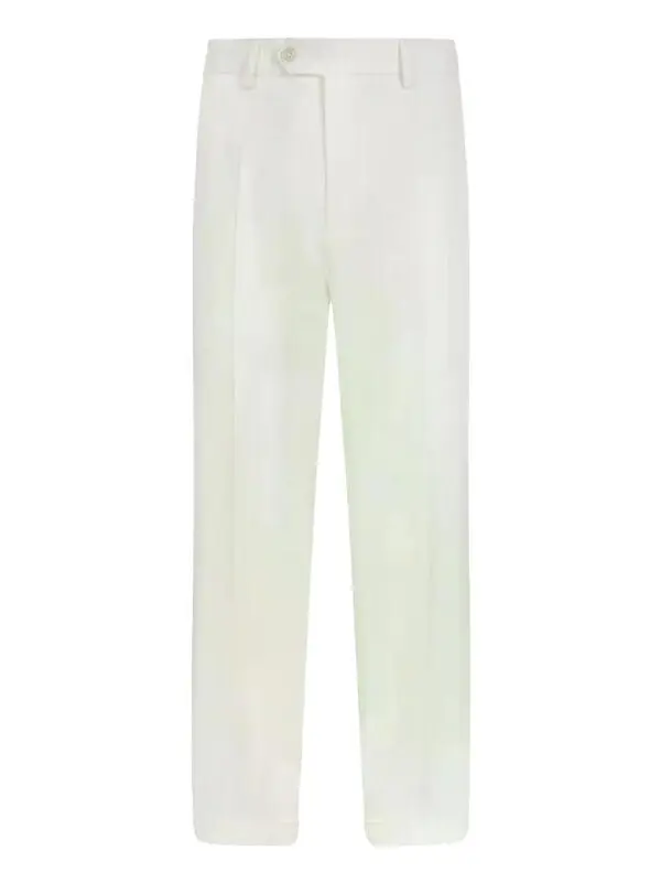 BOSS Button Trousers - White
