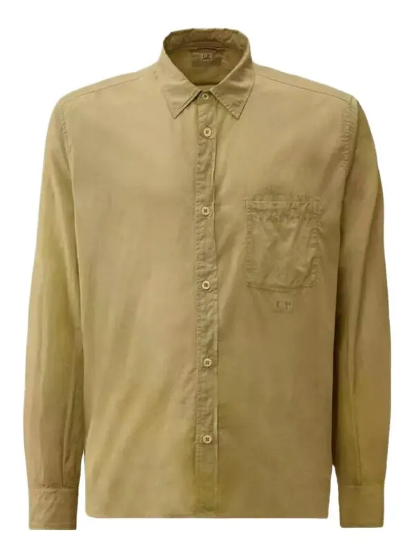 C.P. COMPANY Light Mussola Long Sleeve Button Shirt - Neutrals