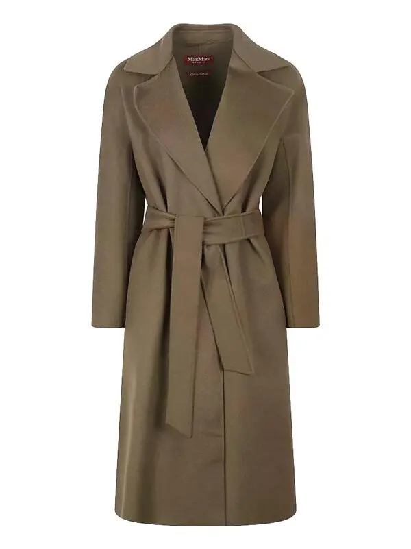 Max Mara Lapel Belted Coat - Brown