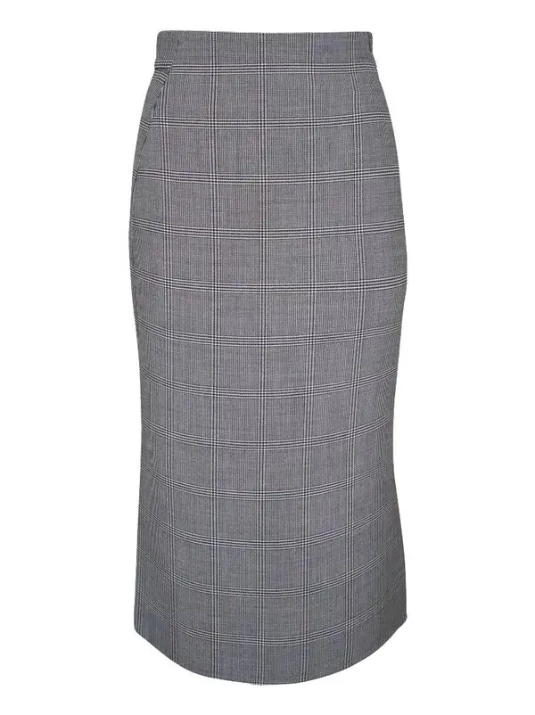 Akris Checked Midi Skirt - Grey