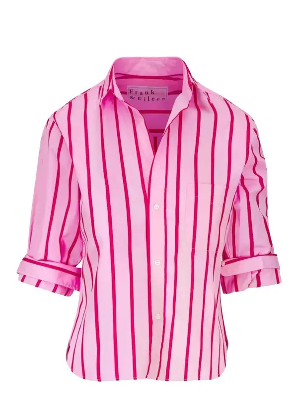 Frank & Eileen Striped Blouse - Pink